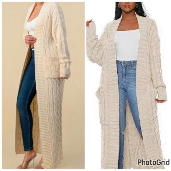 Garacilia | Sweaters | Cable Knit Cardigan Duster Nwt | Poshmark